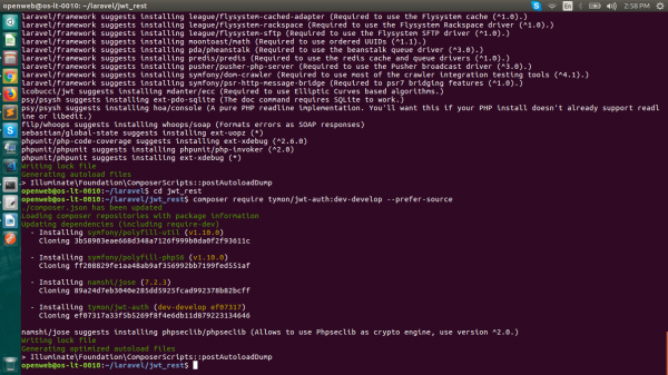 Restful API In Laravel 5.5 Using Jwt Authentication in Ubuntu